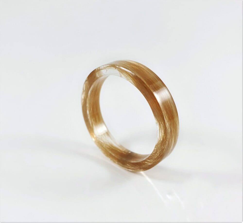 Clear Lock of Hair Memorial Keepsake Ring - The British Craft House