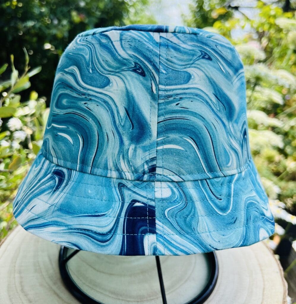 Turquoise marble swirl bucket hat, Sun Hat | The British Craft House