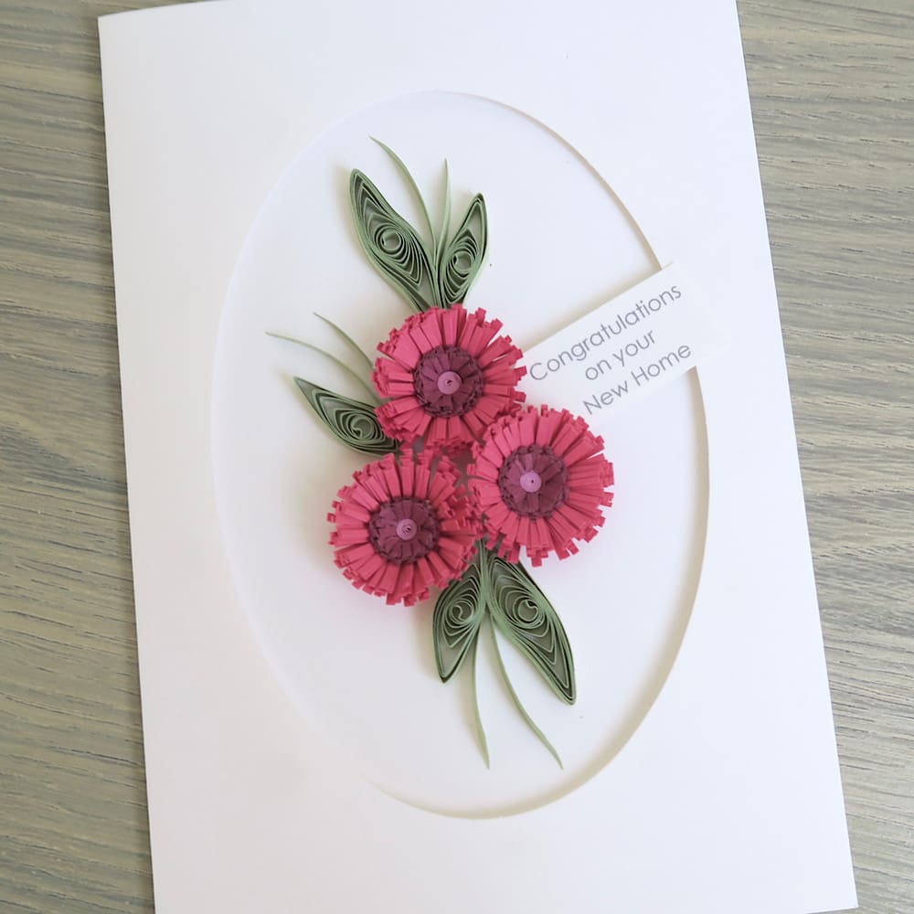 Handmade personalised quilled wedding card - The British Craft House