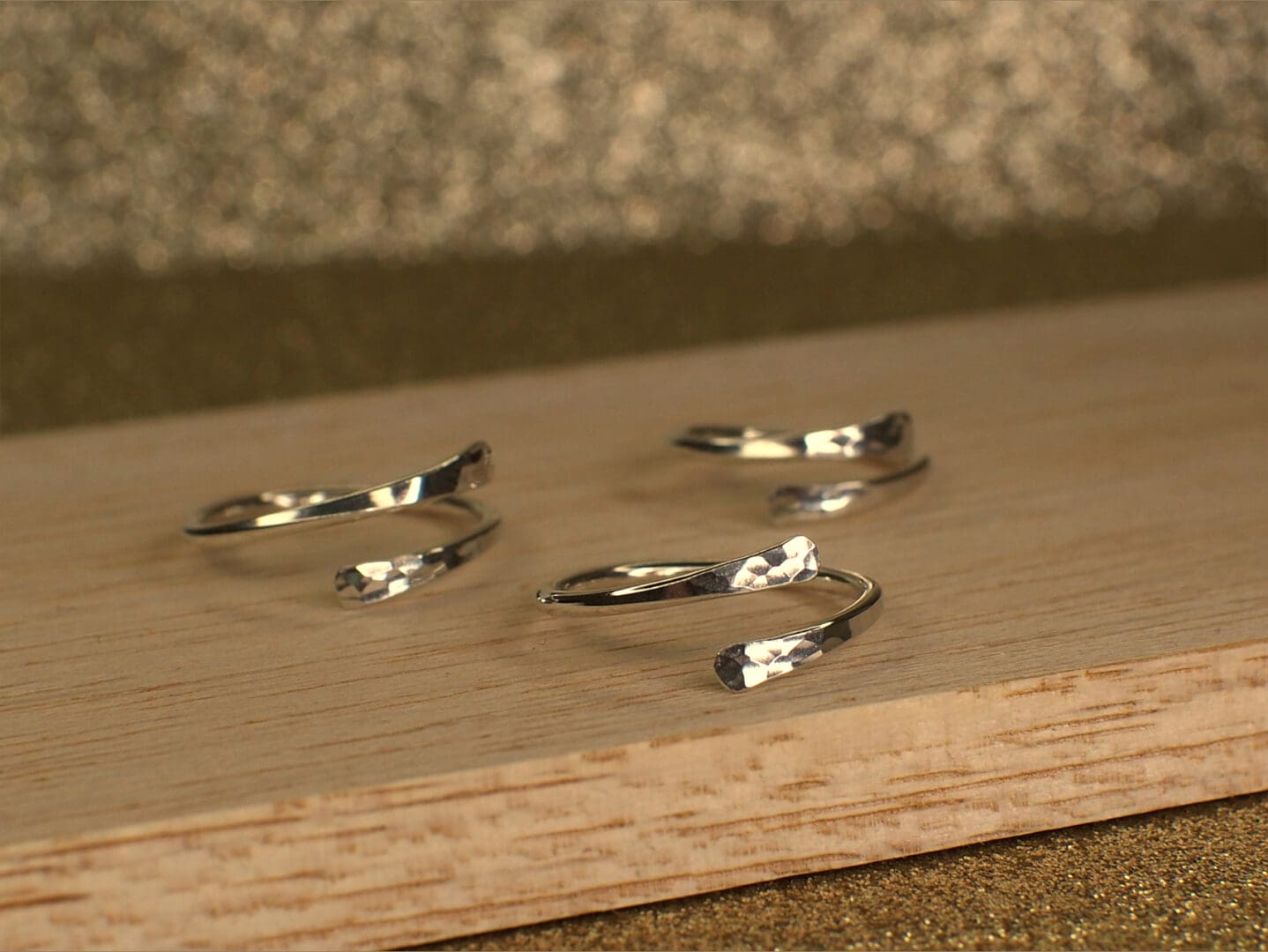 Sterling Silver Hammered Adjustable Wrap Ring | The British Craft House