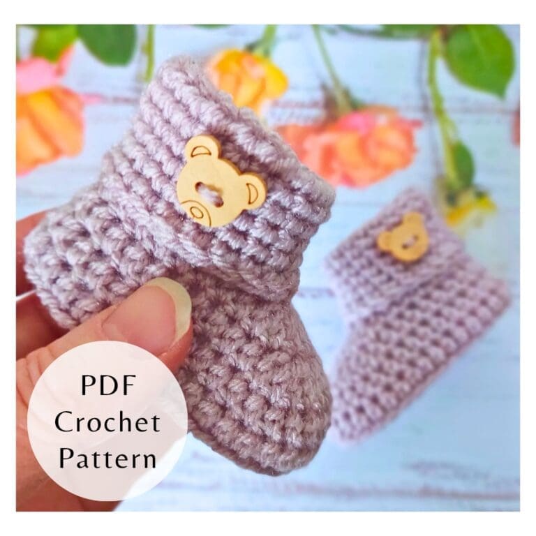 PATTERN Baby Booties Sizes Newborn, 0-3 And 3-6 Months - Crochet Button ...