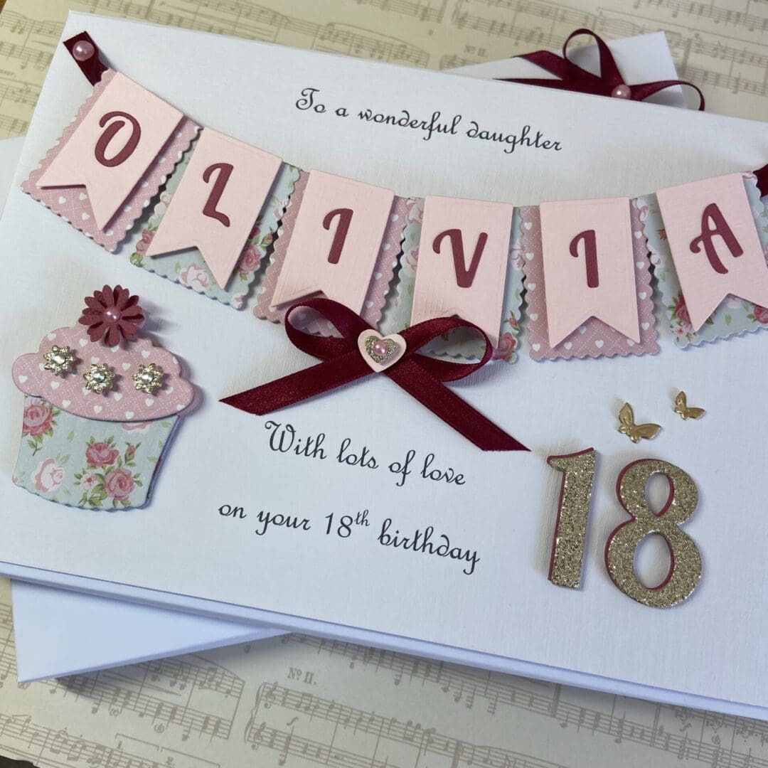 Personalised Handmade Birthday Card Daughter Wife Mum Gift Boxed ...