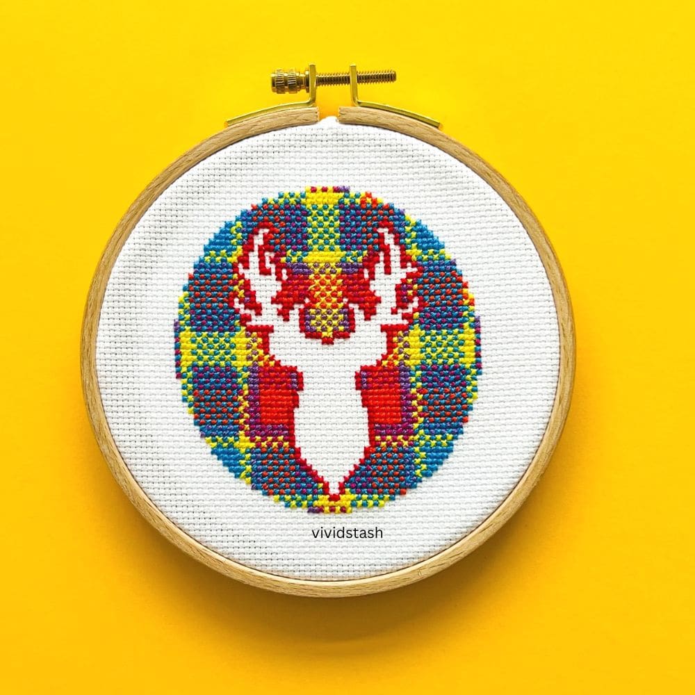 Andrew the Stag Encircled Tartan Cross Stitch Kit - The British Craft House